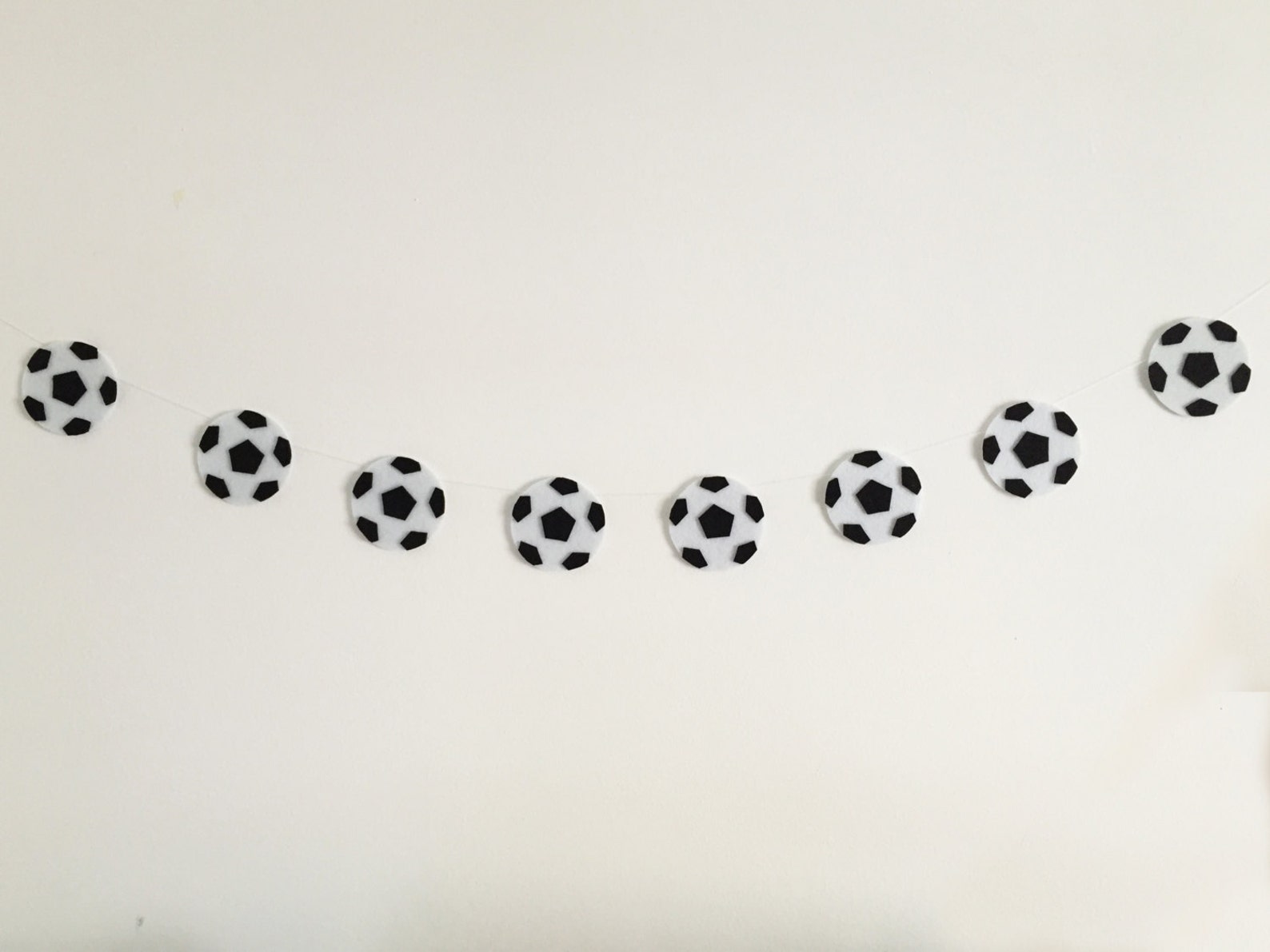 Soccer Ball Felt Garland Sports Banner Boys Bedroom Athletics Nursery ...