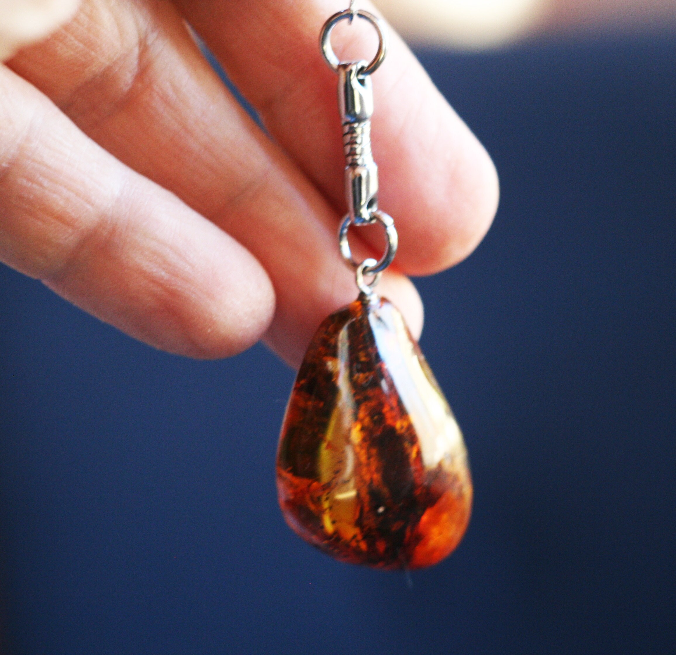 Dark Red Baltic Amber Keychain, Key Chain With Amber, Natural Untreated ...