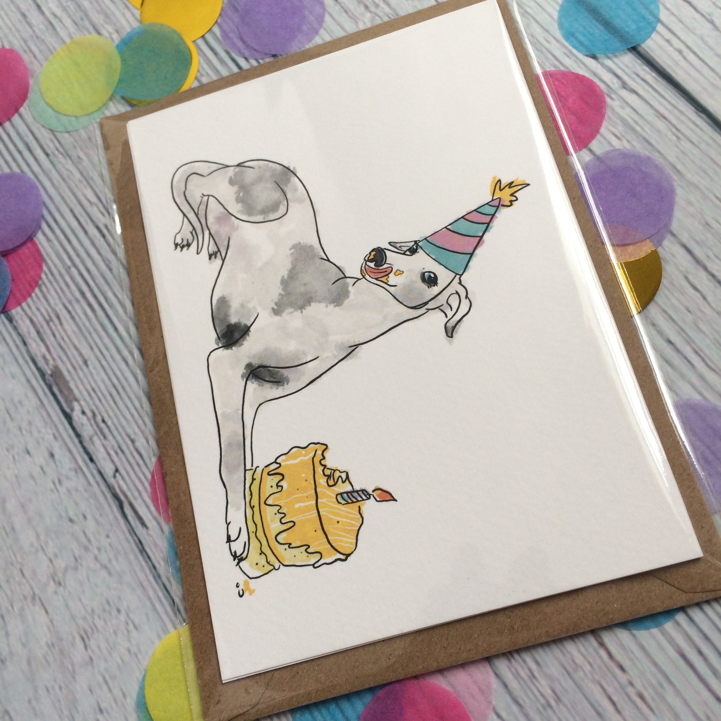 Greyhound Birthday Card - Etsy