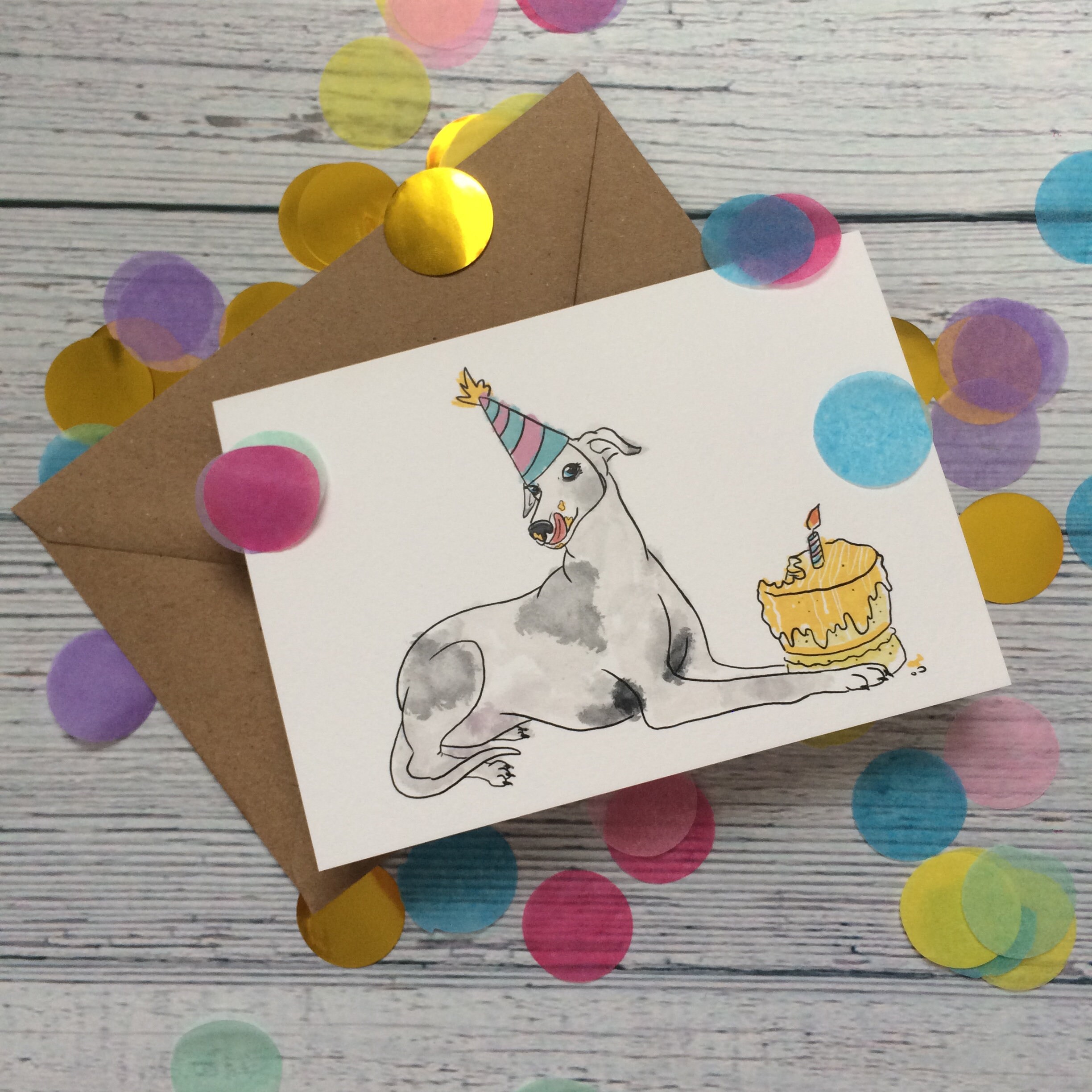 Greyhound Birthday Card - Etsy