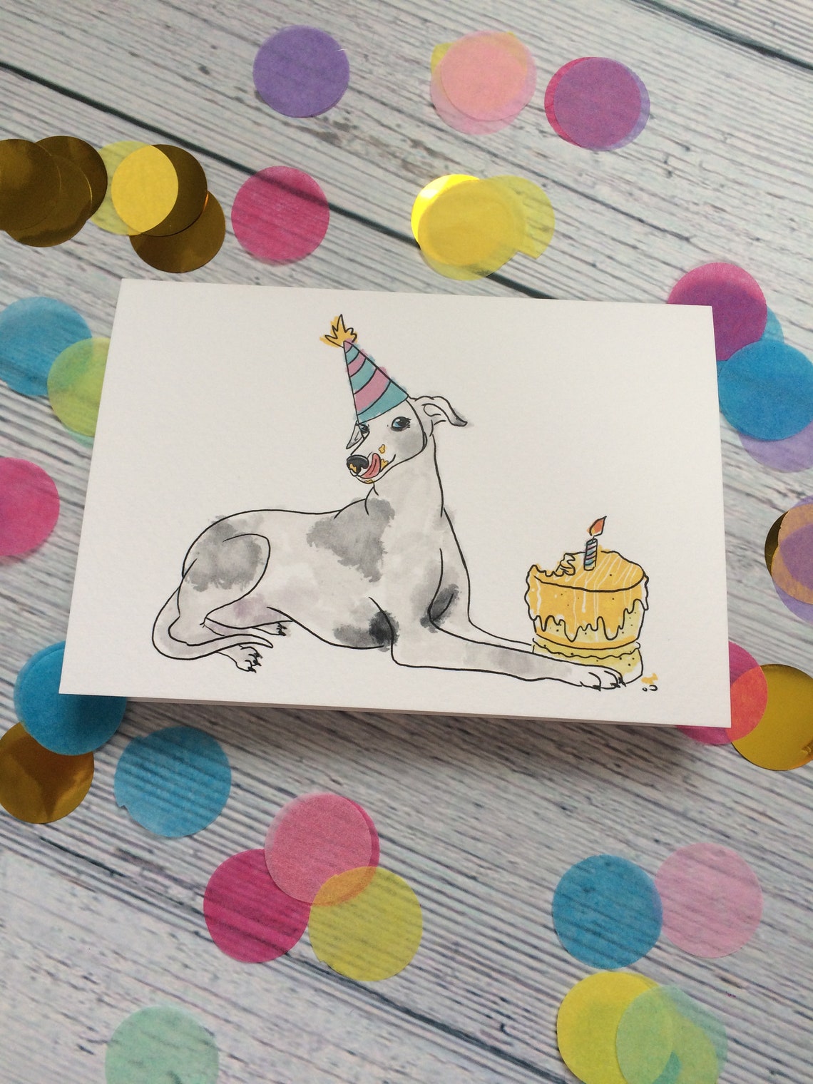 Greyhound Birthday Card - Etsy