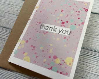 Paint Splatter Thank You Card - Etsy