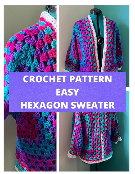 Hexagon Sweater Crochet Pattern Easy/beginner - Etsy