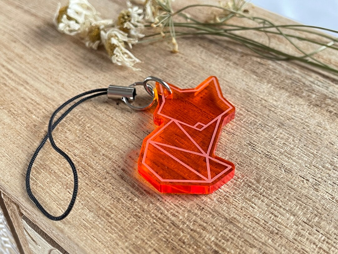 Origami Fox | Acrylic Keyring - Etsy