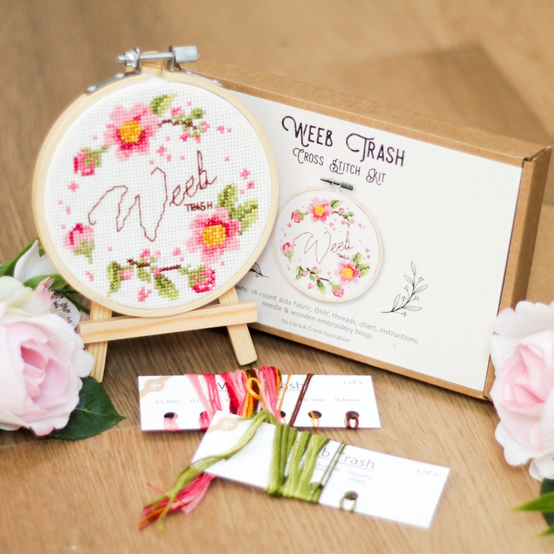 Weeb Trash Cross Stitch Complete Kit - Anime, Otaku, Nerdy, Japanese ...