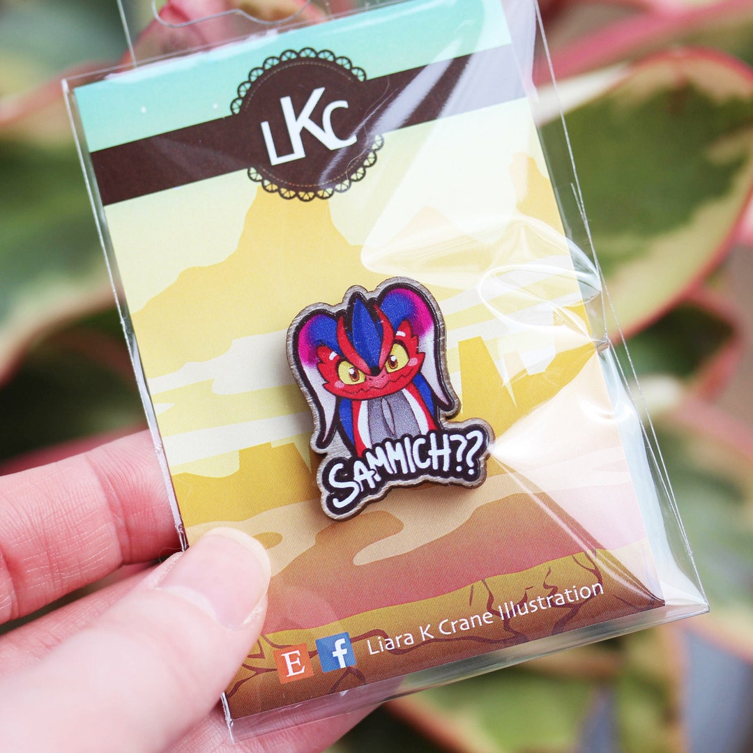 Koraidon SAMMICH Pokemon Pin Badge, Cute, Funny, Anime, Scarlet and ...