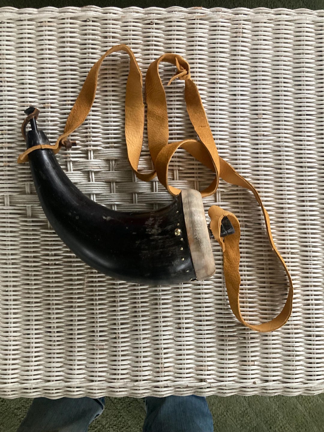 Powder Horn Bison (buffalo) With Horn Base Plug - Etsy