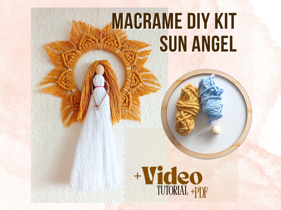 DIY Macrame Kit for Beginners: Boho Doll & Sun Wall Hanging - Etsy