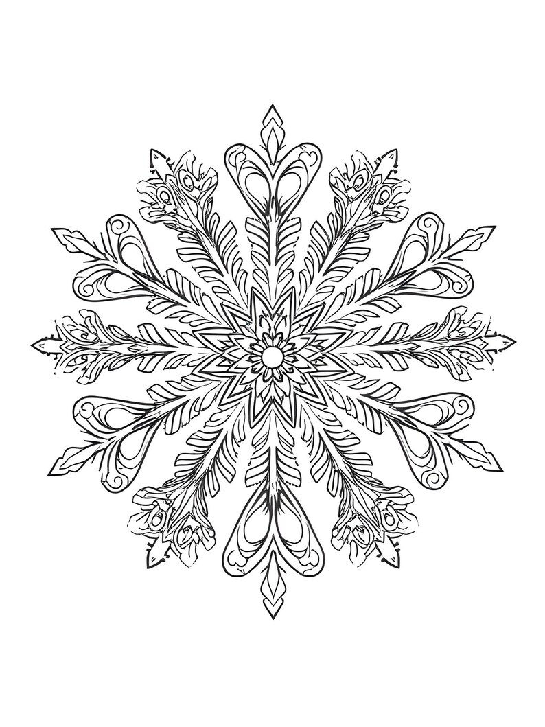 Snowflake Mandala Coloring Pages Collection Vol 1 - Etsy