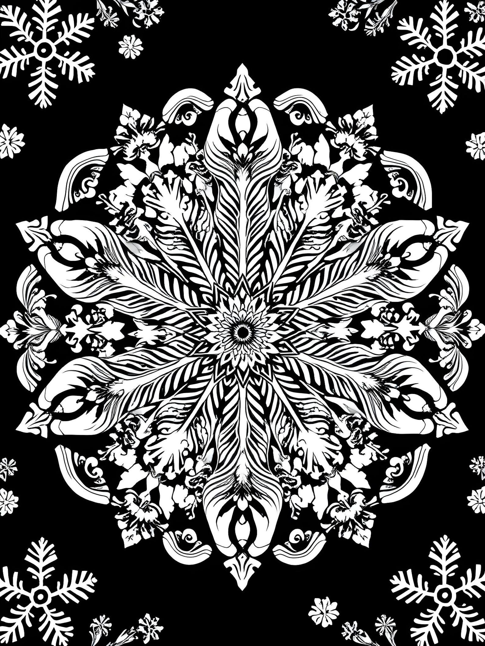 Snowflake Mandala Coloring Pages Collection Vol 1 - Etsy