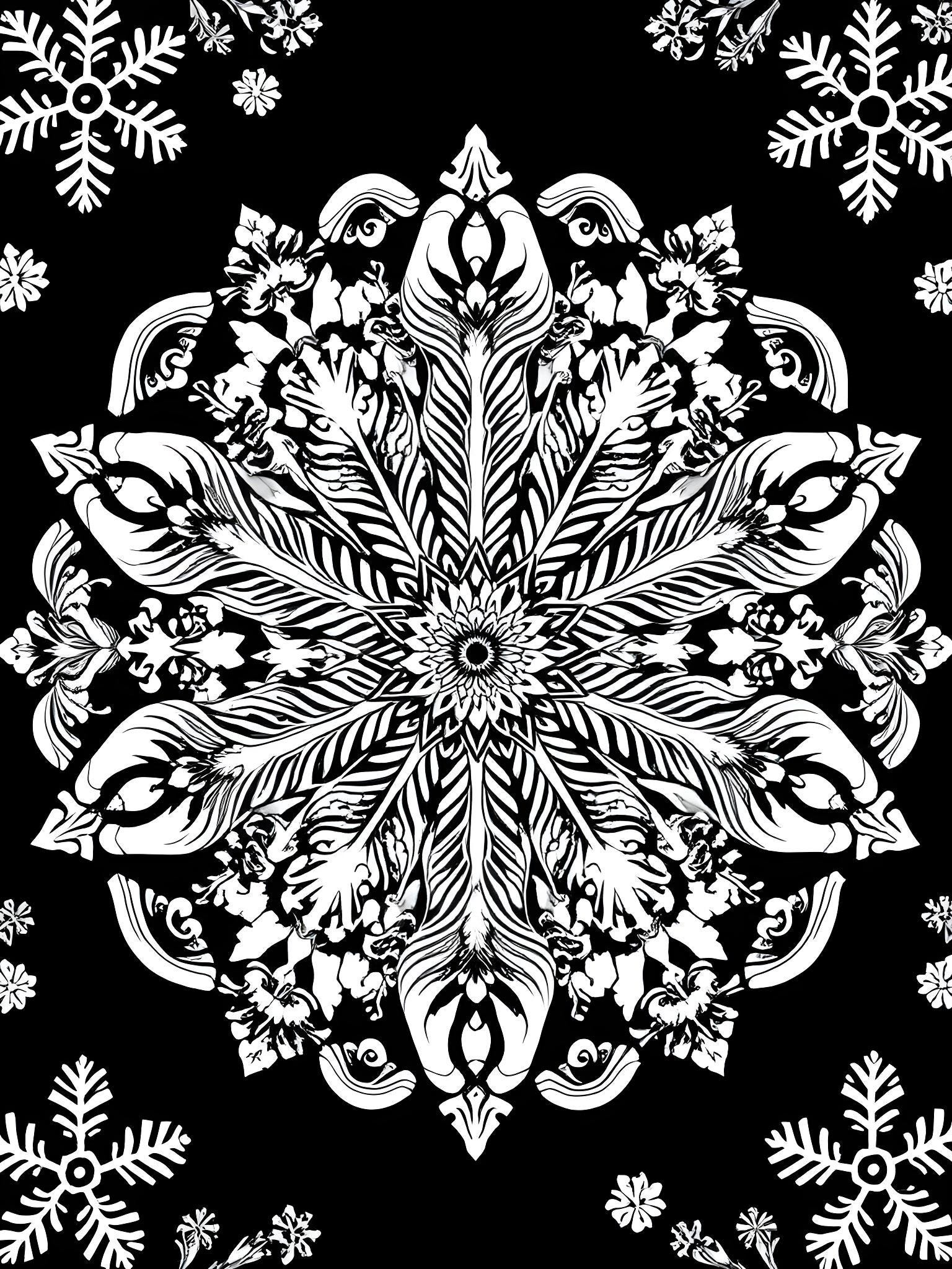Snowflake Mandala Coloring Pages Collection Vol 1 - Etsy