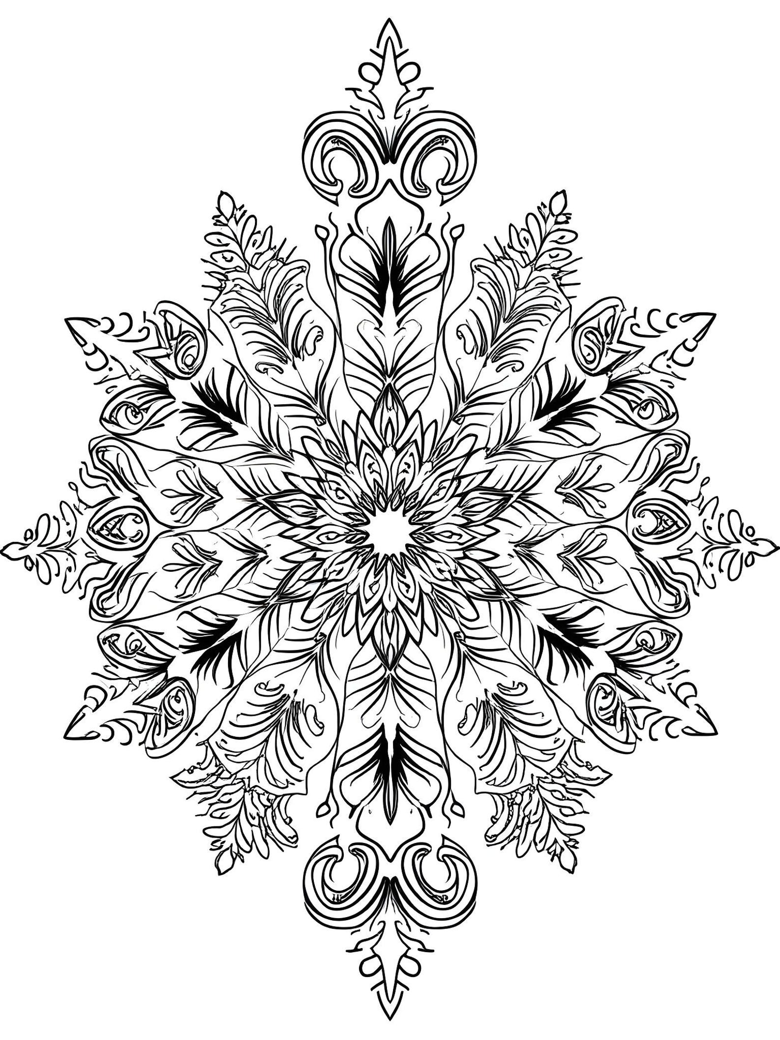 Snowflake Mandala Coloring Pages Collection Vol 1 - Etsy