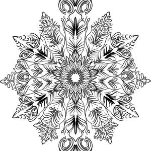 Snowflake Mandala Coloring Pages Collection Vol 1 - Etsy