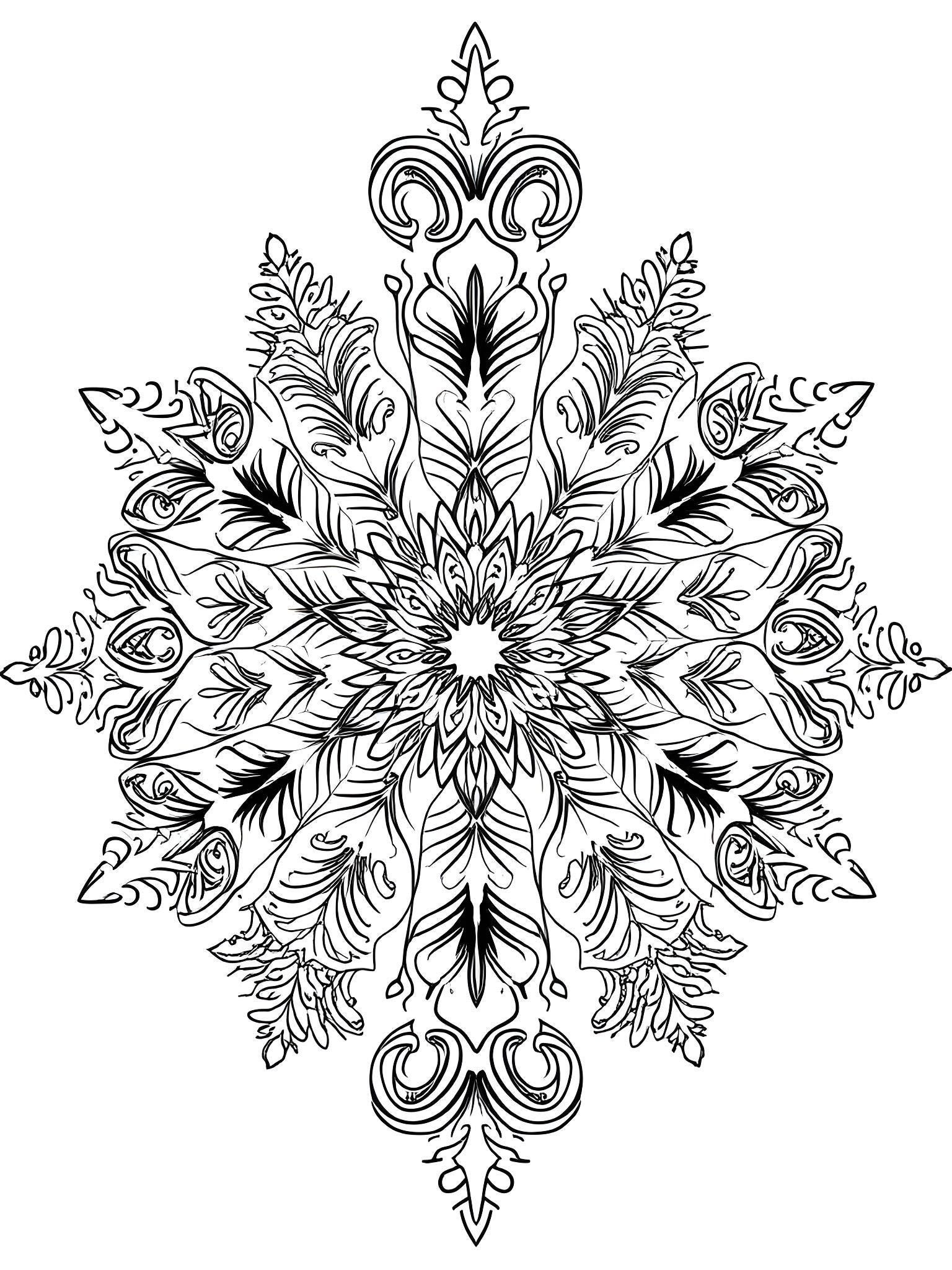 Snowflake Mandala Coloring Pages Collection Vol 1 - Etsy