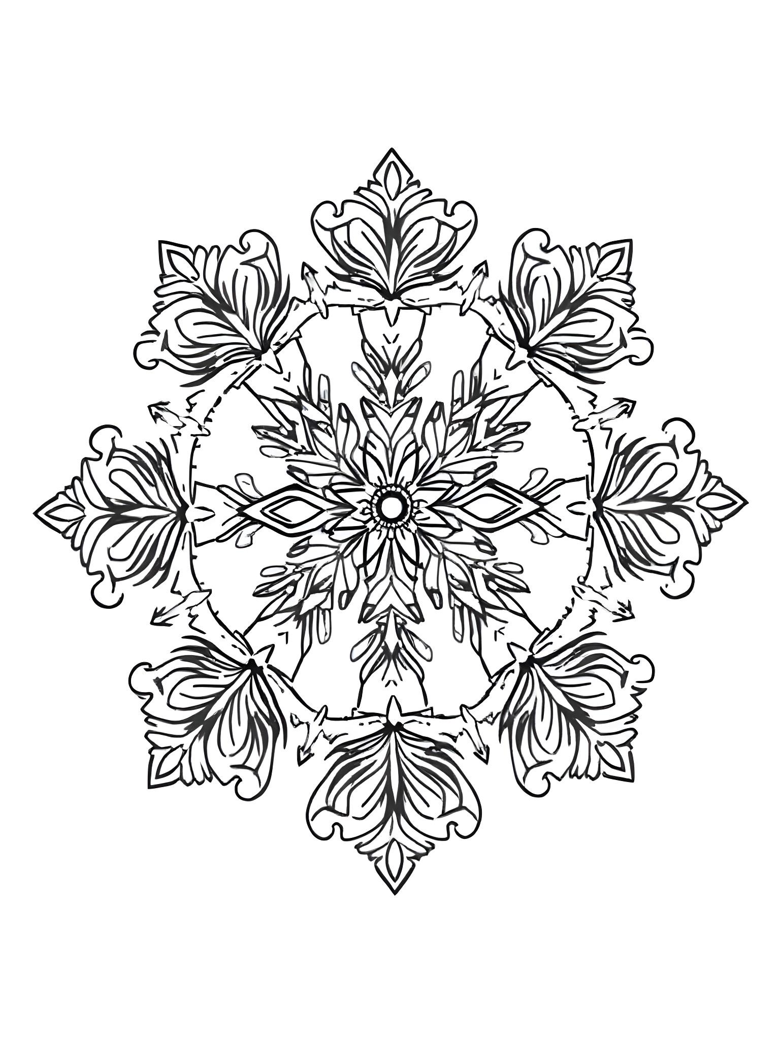 Snowflake Mandala Coloring Pages Collection Vol 1 - Etsy