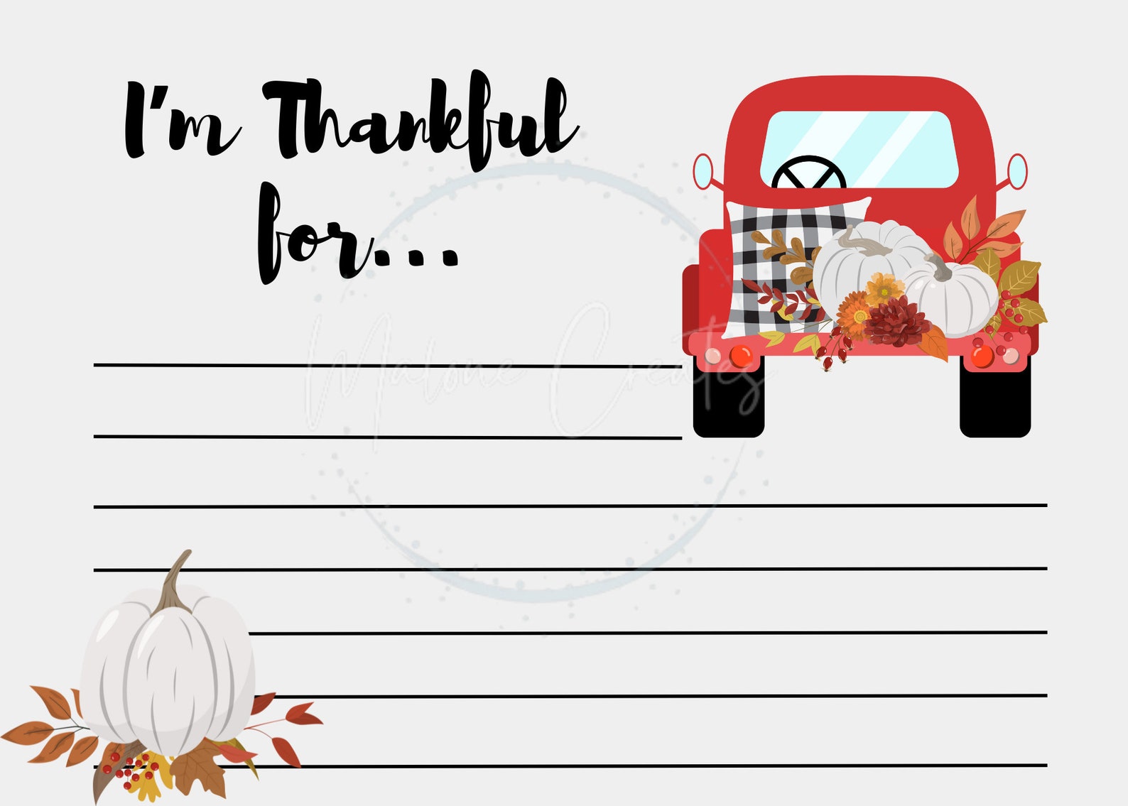 Printable Thankful Card Thanksgiving Dinner Friendsgiving Printable Art ...