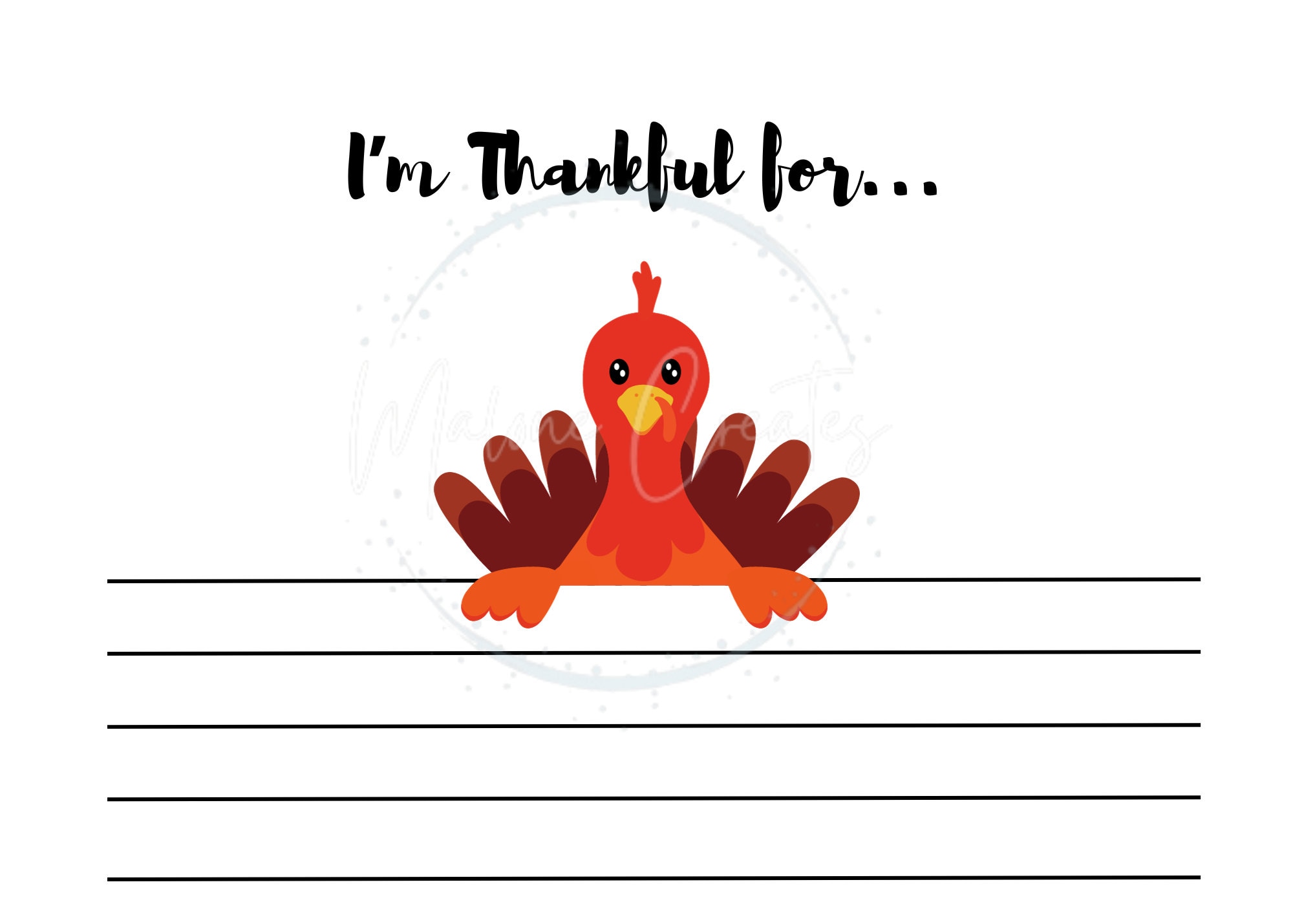 Printable Thankful Card Thanksgiving Dinner Friendsgiving Printable Art ...