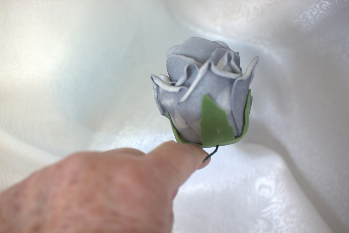 Large Foam Rose Buds With Stems: Peach, Dusty Rose, Blush, Burgundy ...