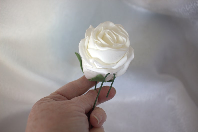Large Foam Rose Buds With Stems: Peach, Dusty Rose, Blush, Burgundy ...