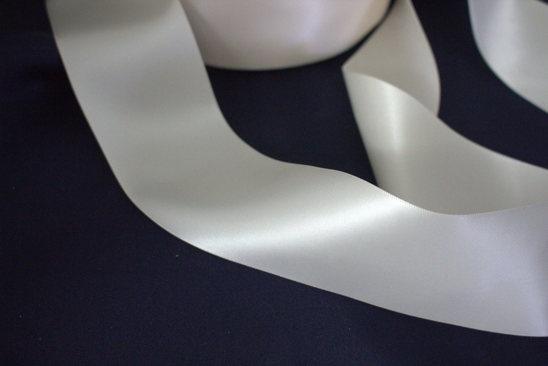Antique White Double Face Satin Ribbon 2 1/4" Wide-per Length - Etsy