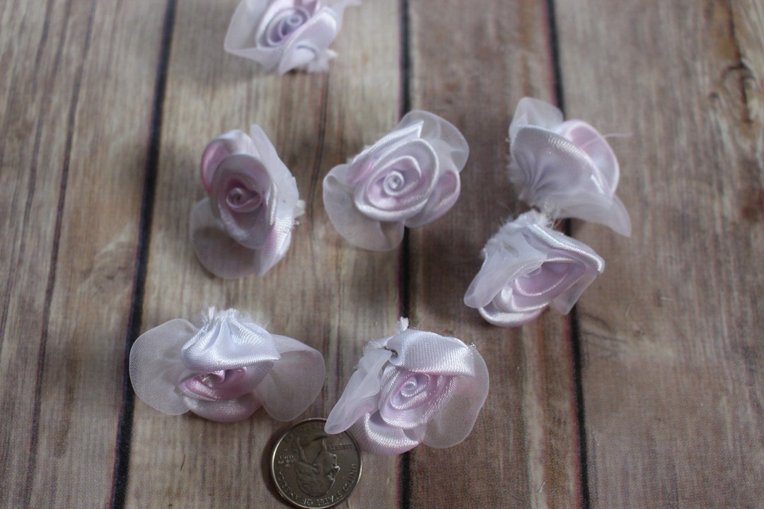 17 Light Pink Satin With White and Organza Craft Flower-destash - Etsy