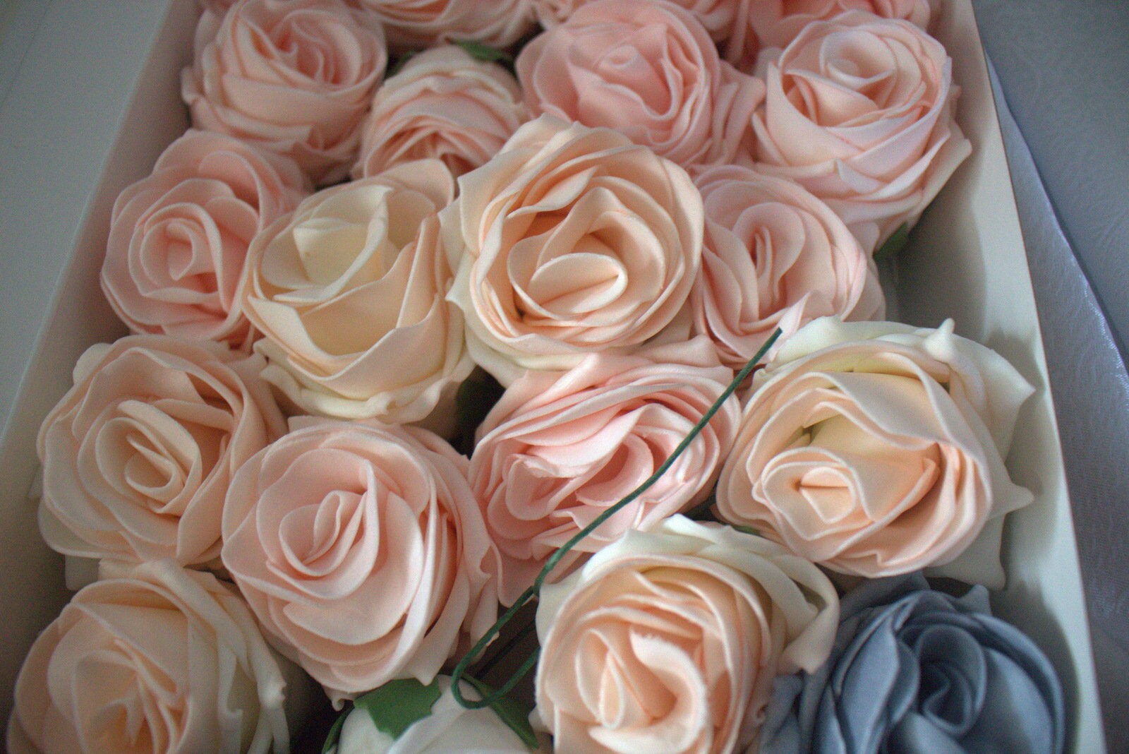 Large Foam Rose Buds With Stems: Peach, Dusty Rose, Blush, Burgundy ...