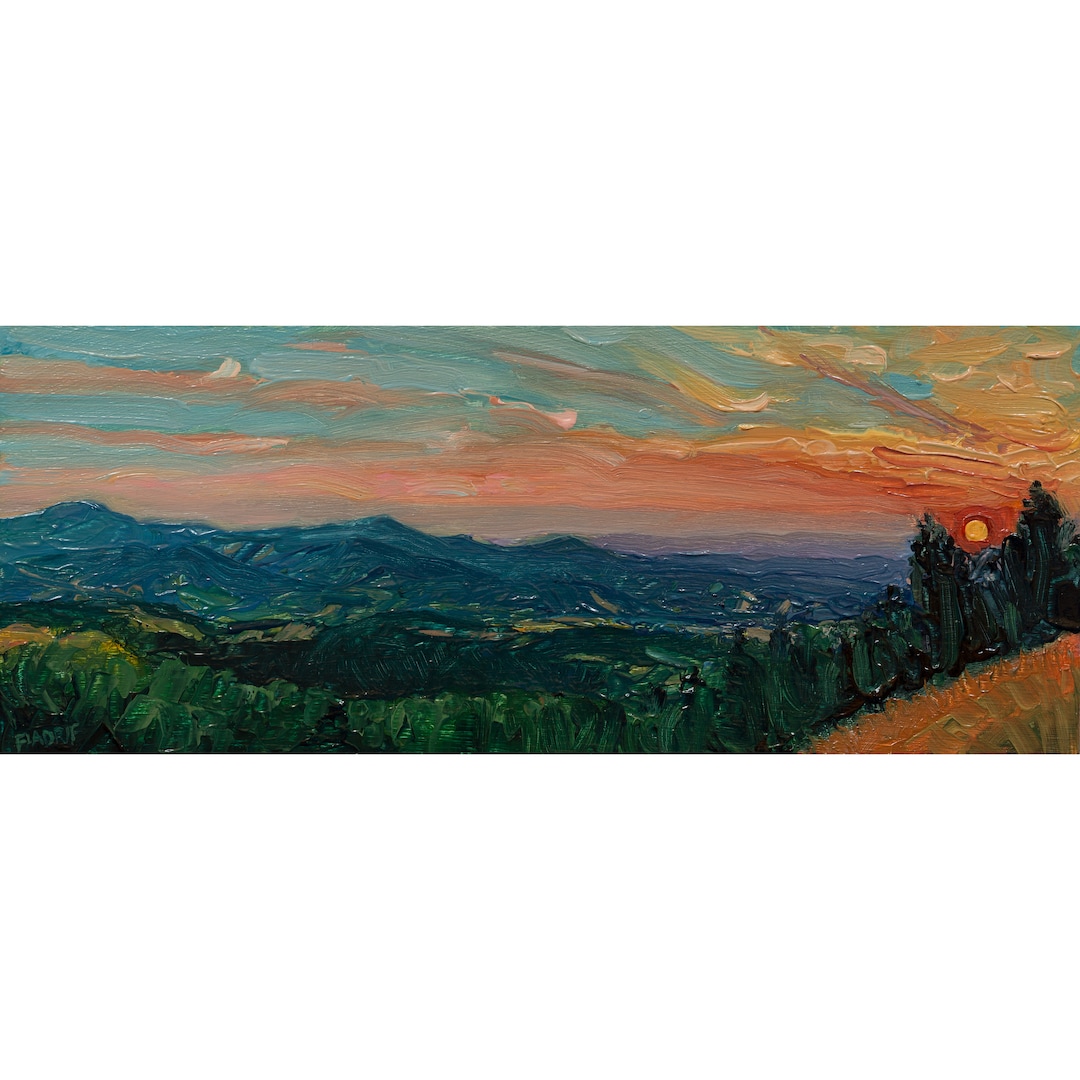 Small Mountainscape Panorama | Original Oil Painting | One of a Kind ...