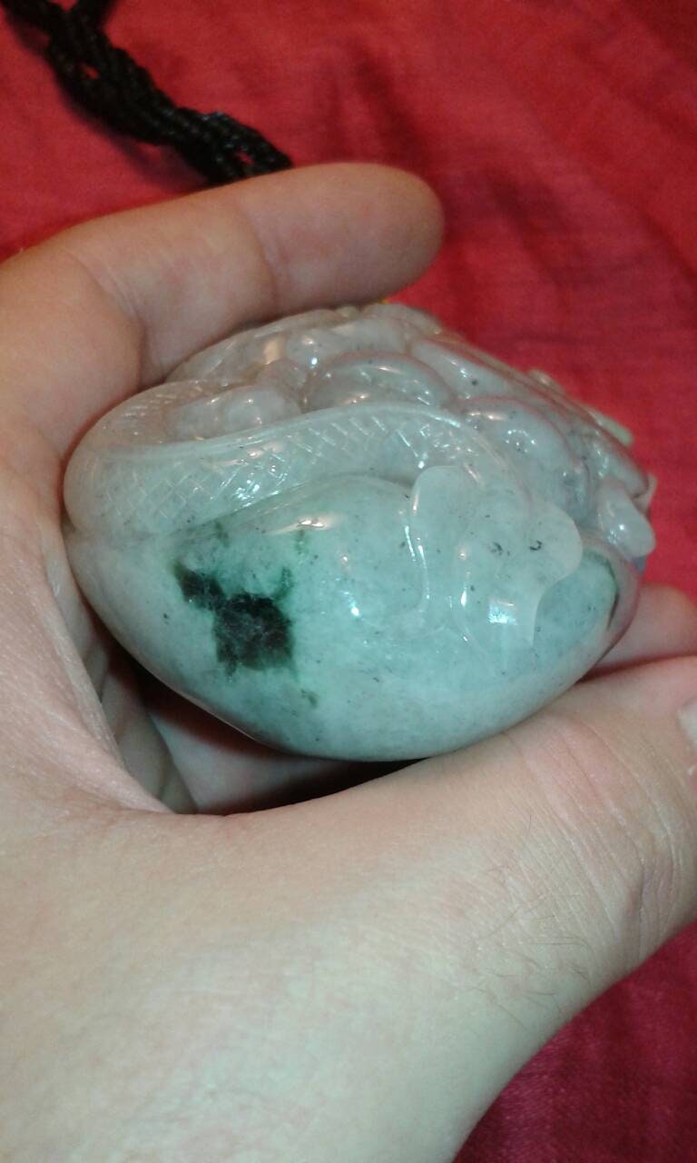 Large Big Bold Weighty Jadeite Jade Untreated Speckled "egg" Charcoal ...