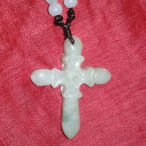 Untreated A Jadeite Jade Christian Crucifix Cross Unisex Necklace ...