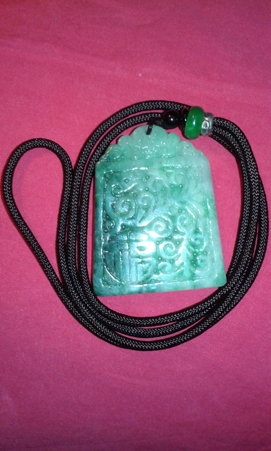 Untreated Jadeite A Jade Large Rectangular Medallion Micro - Etsy UK