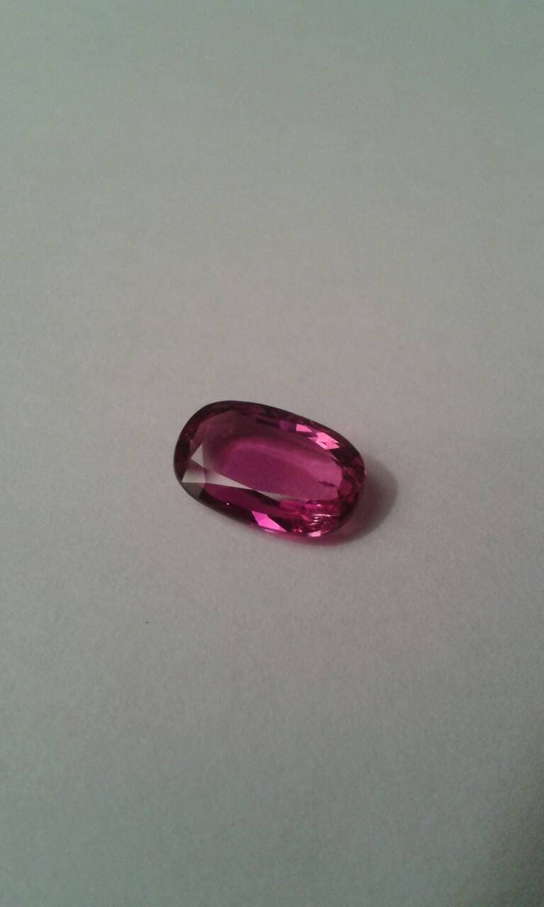 Untreated 3.04ct Red Pink Ruby Sapphire Flat Oval Cut Loose Investment ...