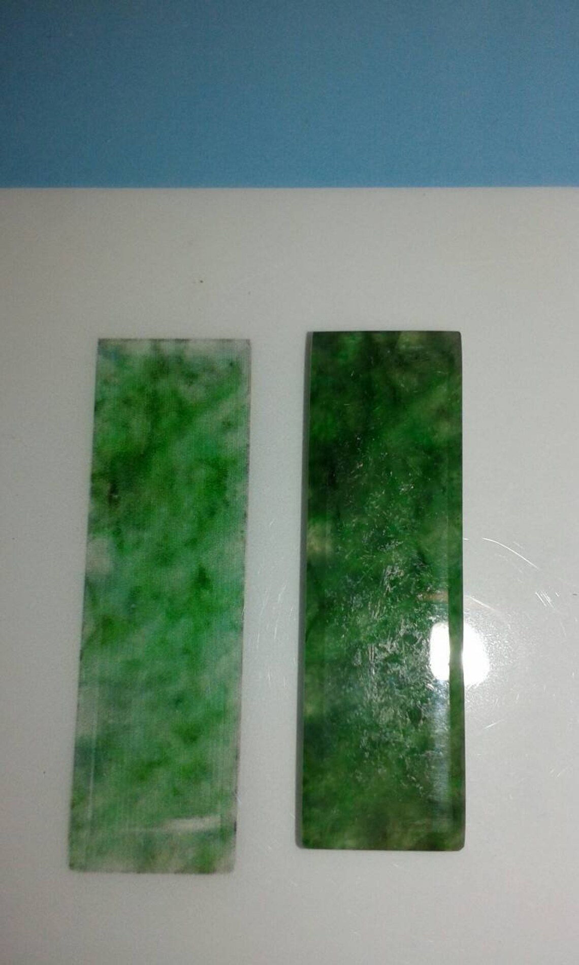 Untreated Jadeite A Jade Emerald Cut Long Piece Ready for | Etsy UK