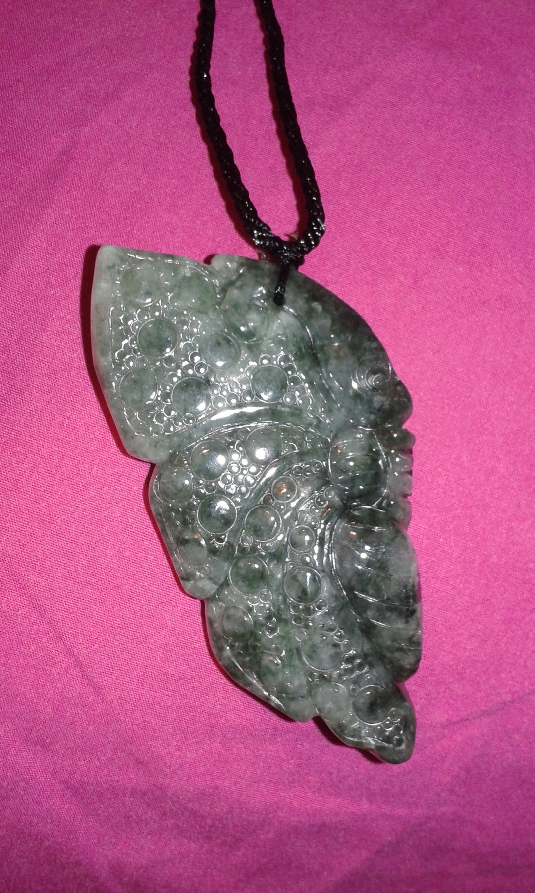 Untreated Jadeite A Jade Butterfly Carved Earth Mined Stone Pendant ...