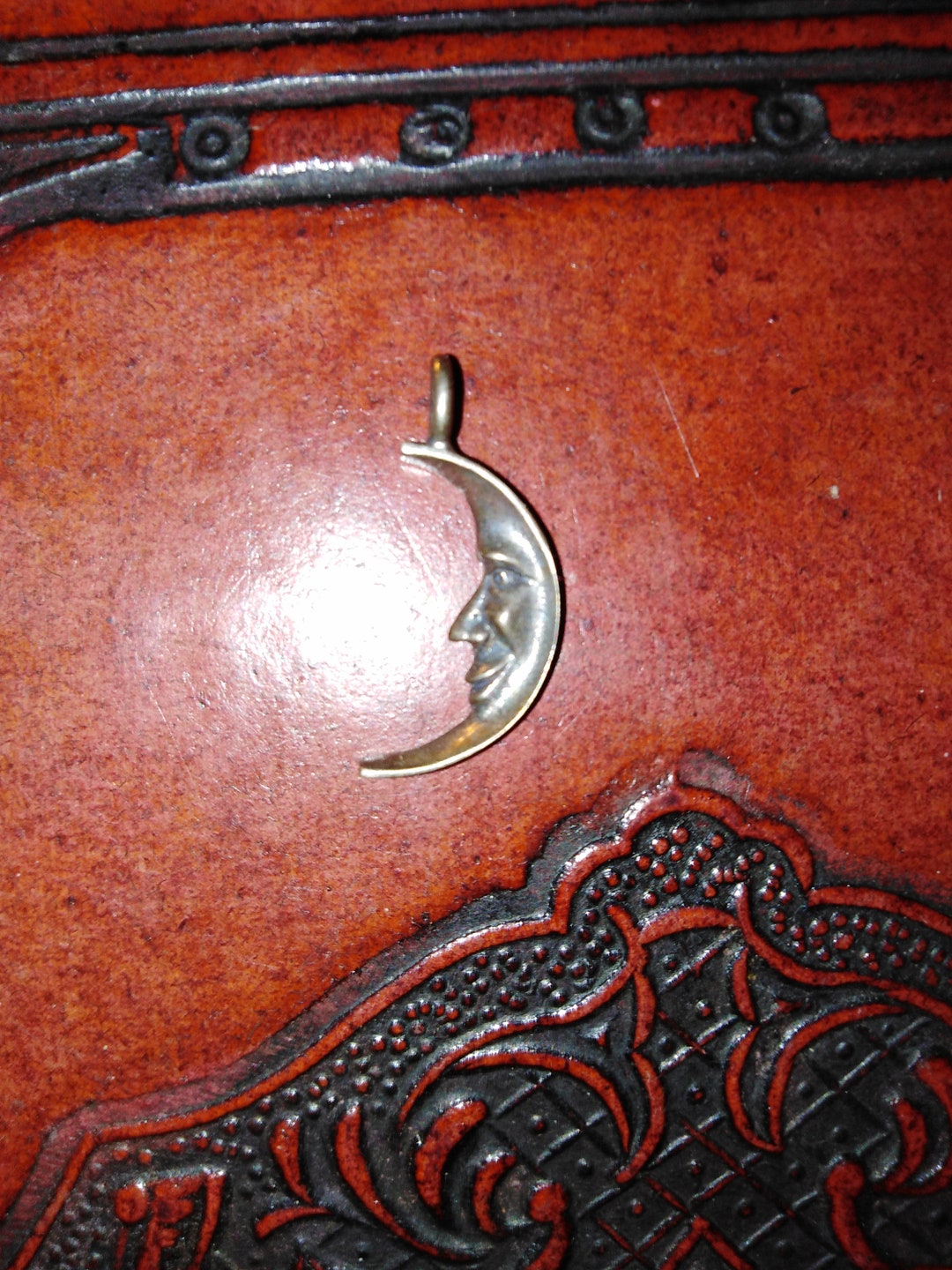 Solid Sterling Silver Moon With Face Bracelet Charm Lunar Themed ...