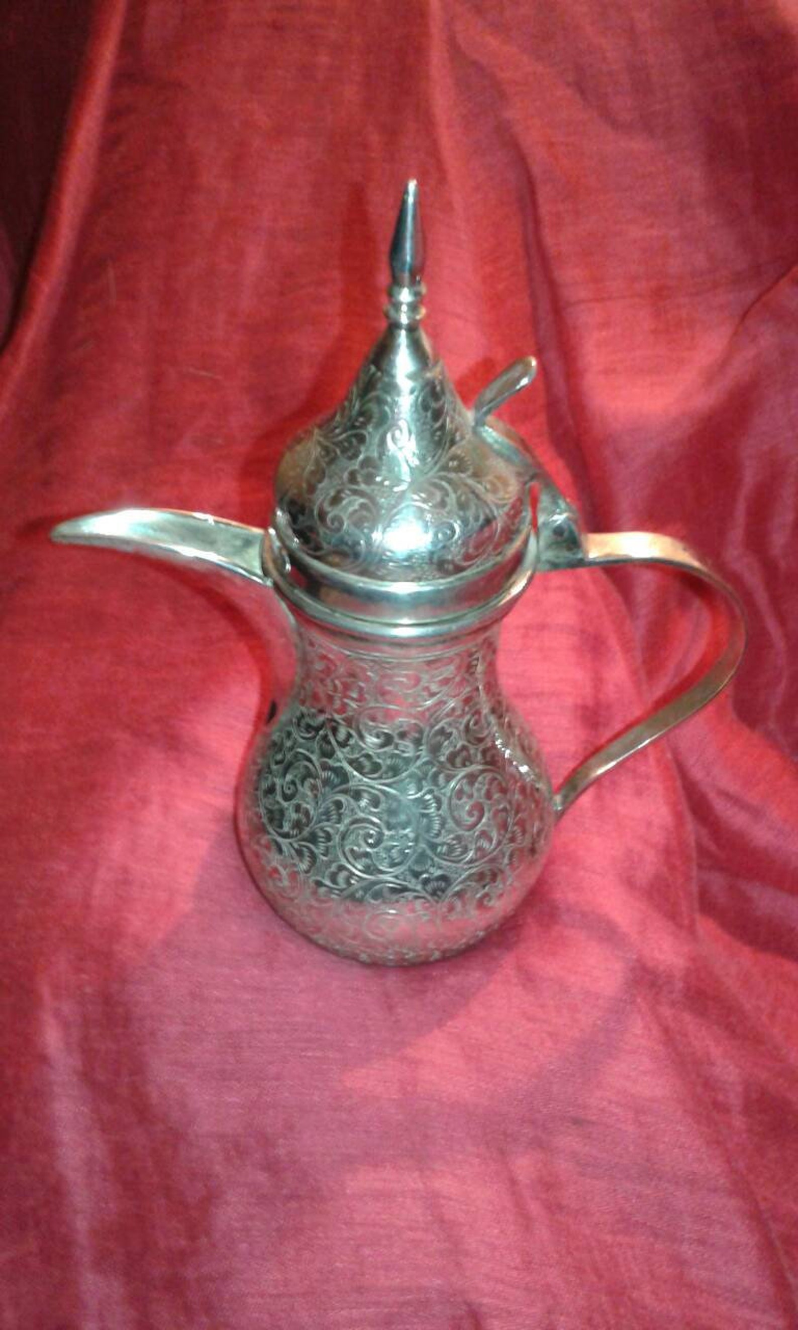 Solid 800 Purity Silver Egyptian Handmade Dallah Coffee Pot - Etsy UK