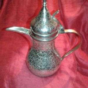 Solid 800 Purity Silver Egyptian Handmade Dallah Coffee Pot Teapot ...