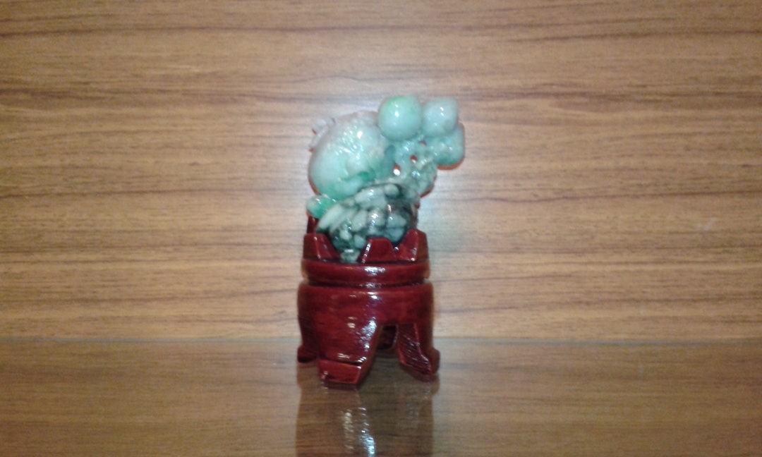 Jade Jade Untreated Gemstone Flower Vase Basket of Fruit Lohan Plum ...