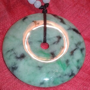 Untreated A Jadeite Jade Bi Disc Gemstone Pendant Unisex Male Female ...