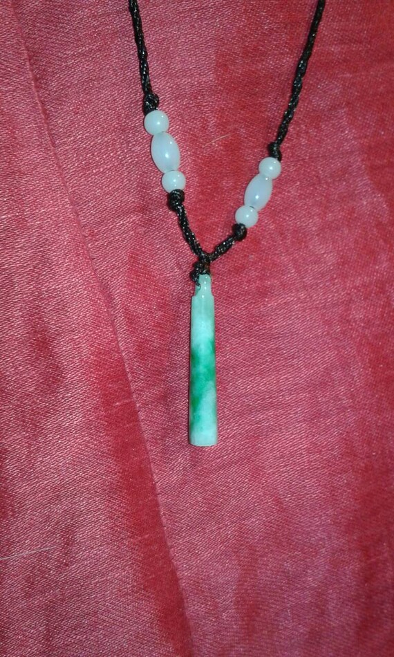 Untreated Jadeite A Jade Column Bar Pendant Organic Earth | Etsy