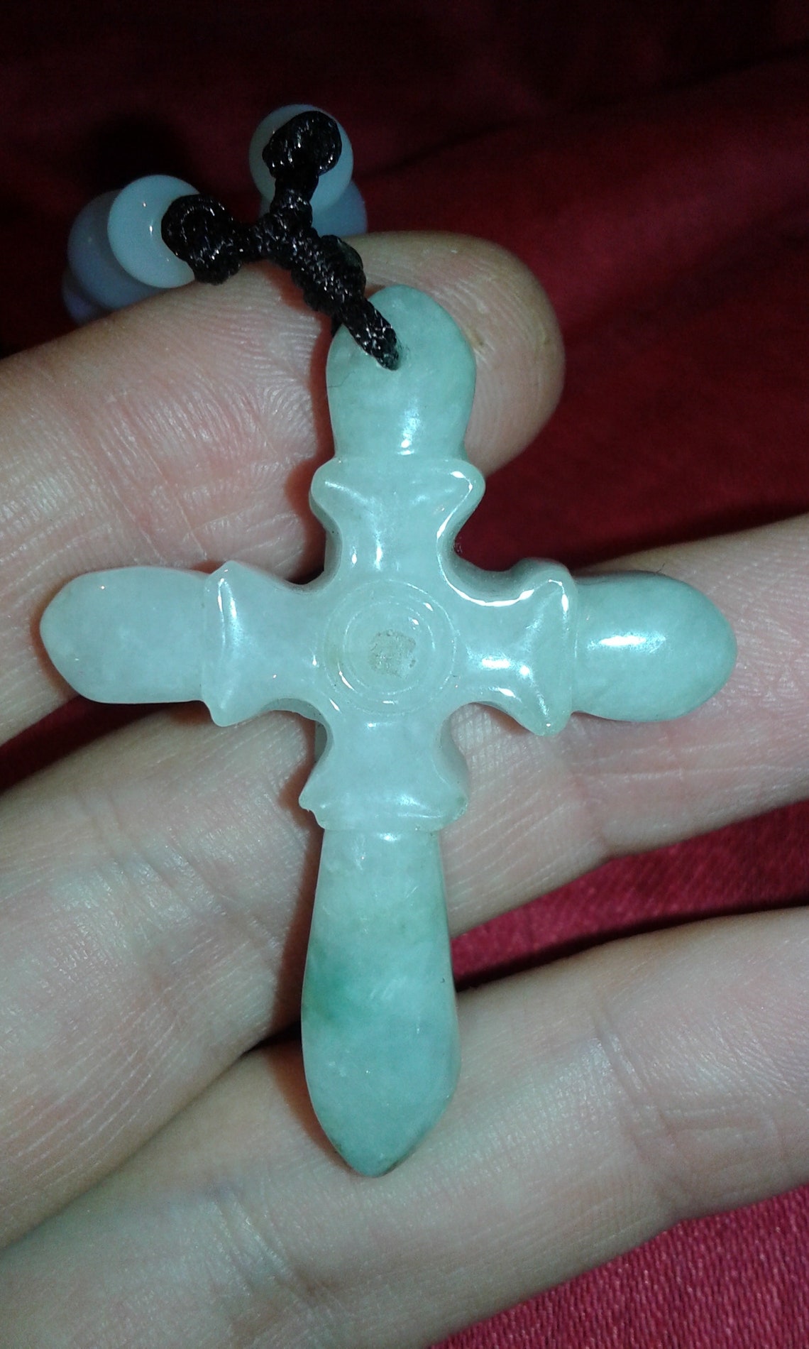 Untreated A Jadeite Jade Christian Crucifix Cross Unisex Necklace ...