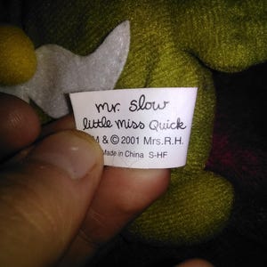 Mr Slow and Little Miss Quick - Reversable Soft Plush Toy - Cartoon ...