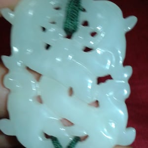 Hetian Mutton Fat White Colour Nephrite Jade Pendant With Woven Tassle ...