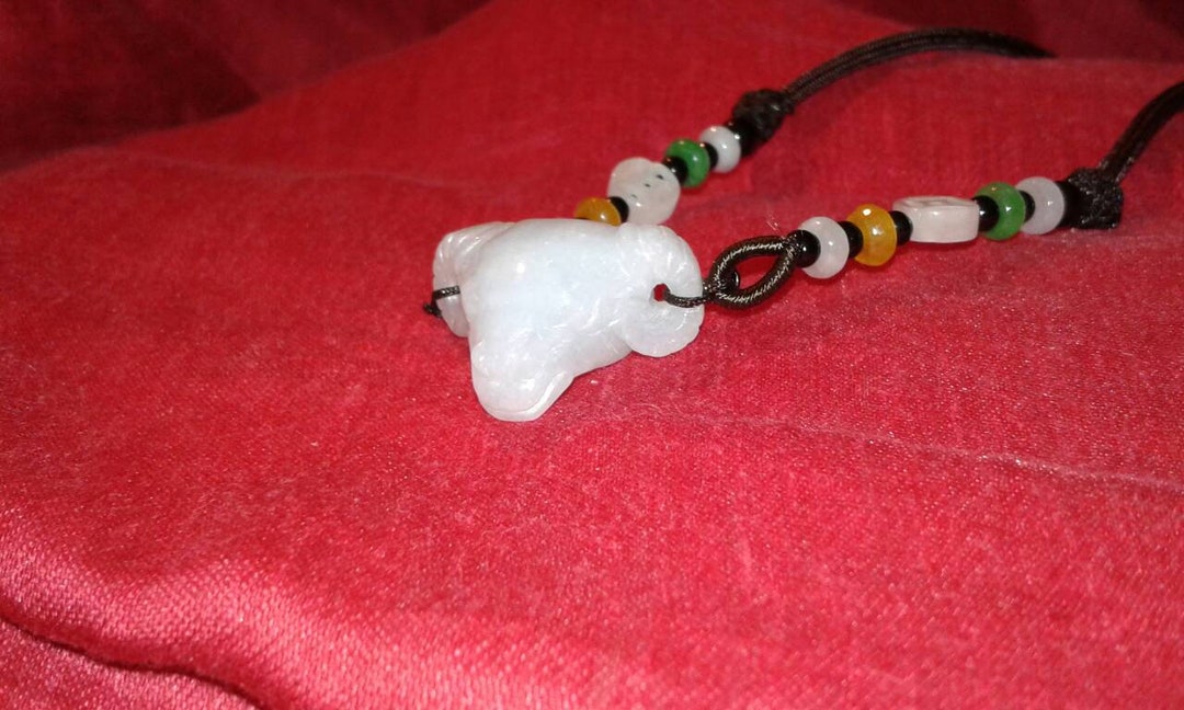 Untreated Jadeite A Jade Rams Head Pendant - Egyptian God Deity Amun ...