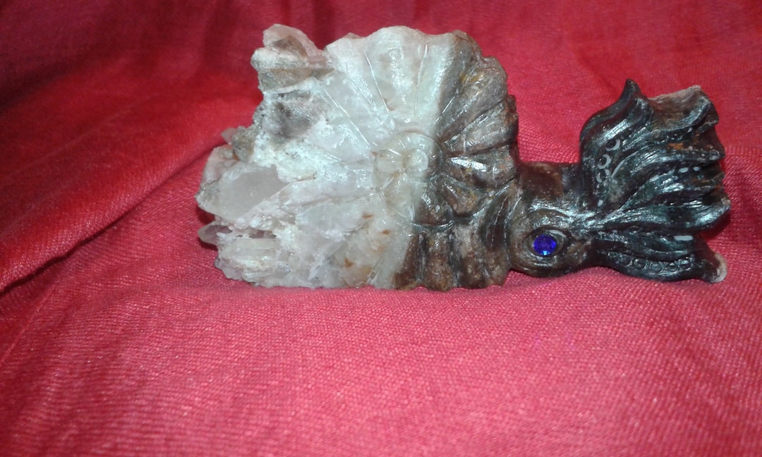 Natural Quartz Nautilus Shaped Crystal Geode Sliced Slab Carving ...
