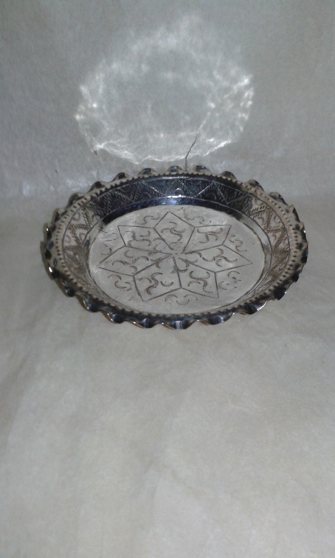 Antique Chinese Solid Sterling Silver Trinket / Pin Dish , Pierced ...