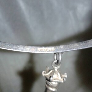 Antique Japanese Solid Sterling Silver Charm Bangle With 5 Handmade ...