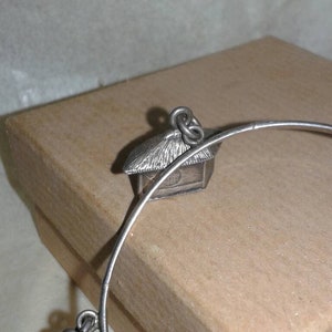 Antique Japanese Solid Sterling Silver Charm Bangle With 5 Handmade ...