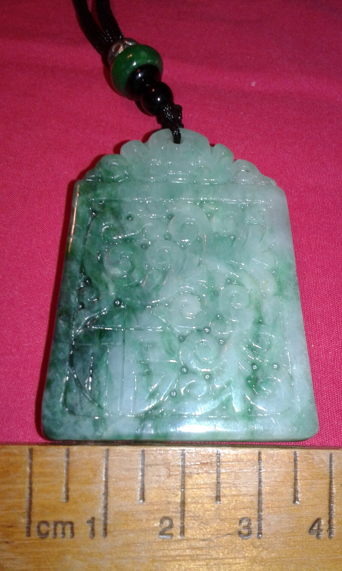 Untreated Jadeite A Jade Large Rectangular Medallion Micro Detailed ...