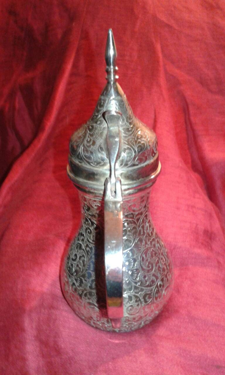 Solid 800 purity silver Egyptian handmade Dallah coffee pot | Etsy