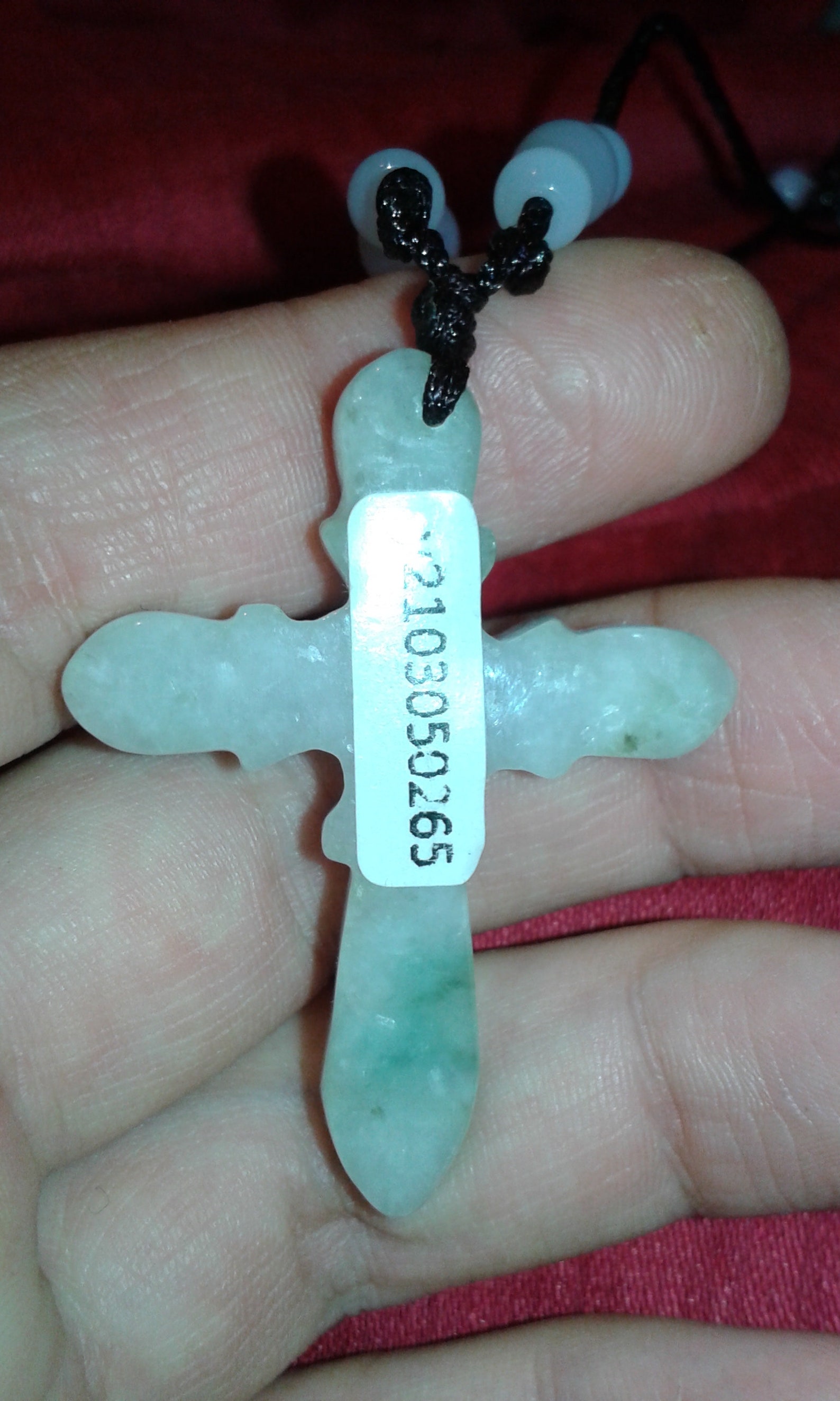 Untreated A Jadeite Jade Christian Crucifix Cross Unisex Necklace ...